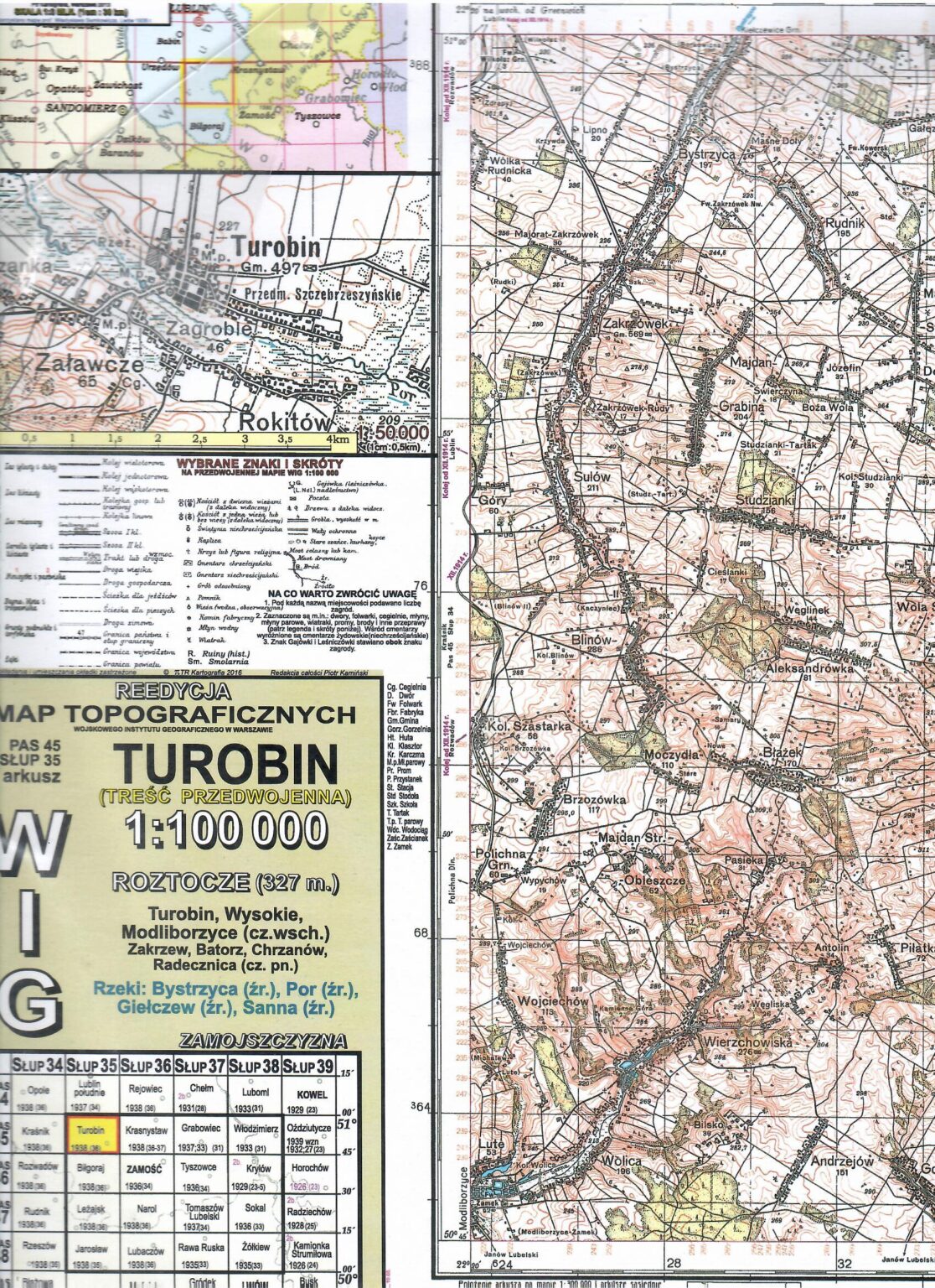 Mapa WIG Turobin Reedycja 32,00 - Trio z Roztocza